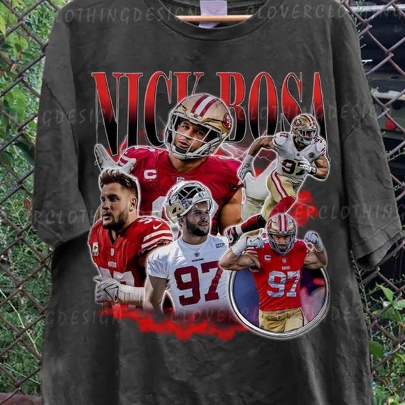 Gildan | Shirts | Vintage 9s Graphic Style Nick Bosa Tshirt Football ...